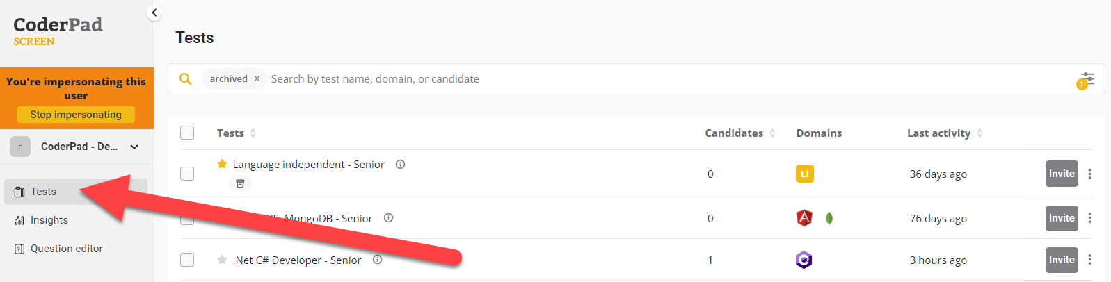 Candidate reports - CoderPad Screen Docs