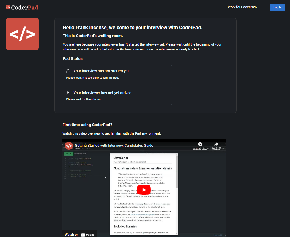 Settings - CoderPad Interview Docs